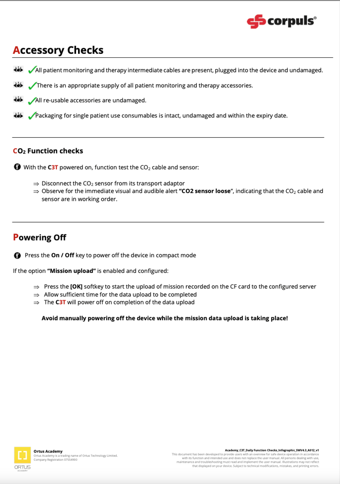 C3T Daily Function Checks Infographic